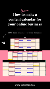 How to make a content calendar for your online business | sheisbold.com
